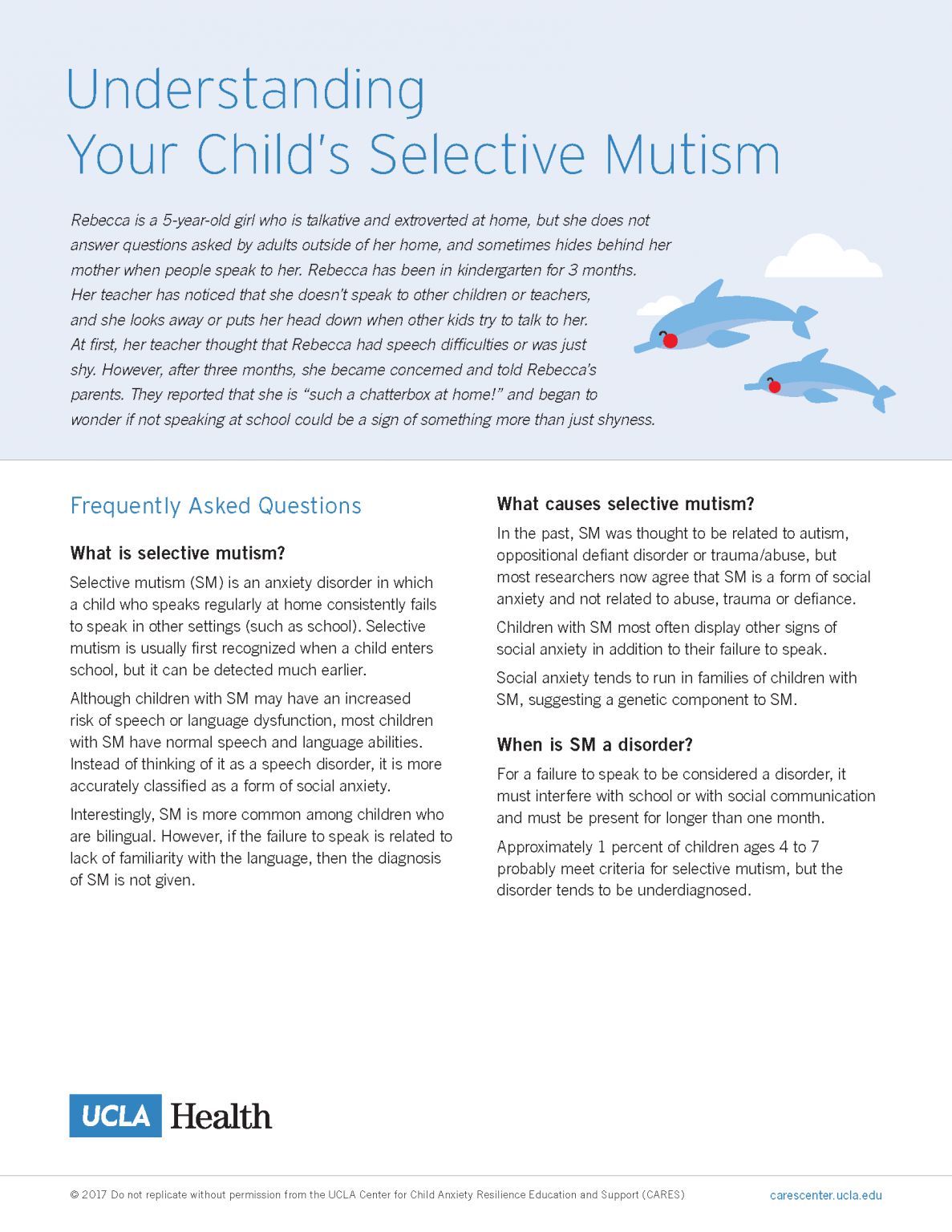 Understanding Selective Mutism – UCLA CARES Center