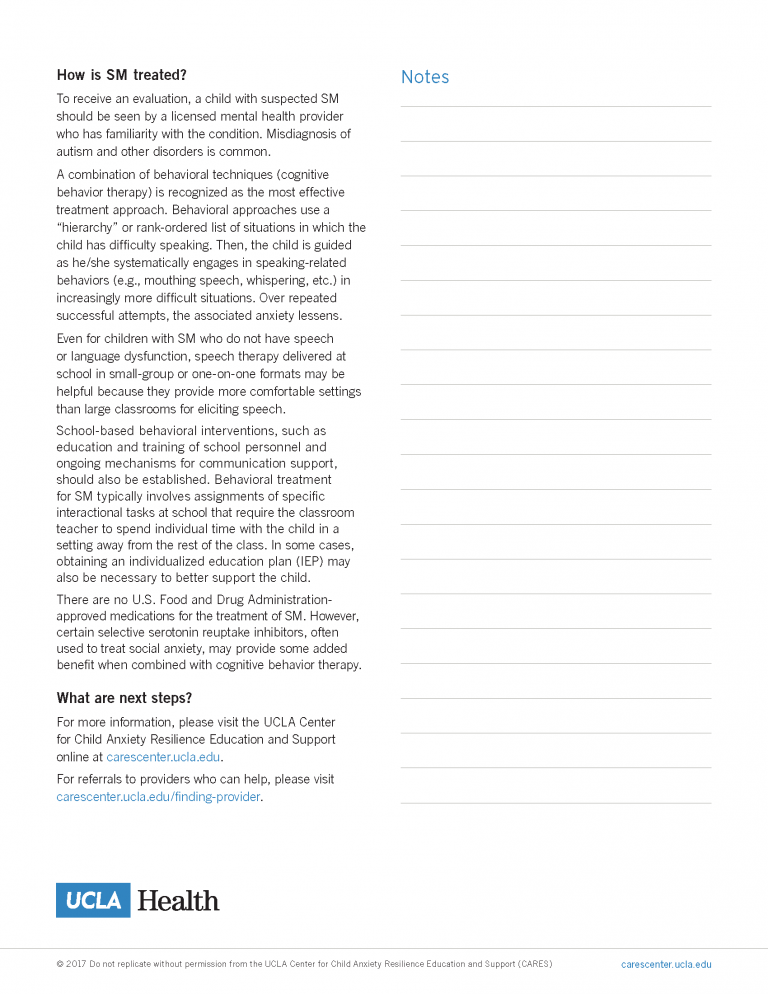 Understanding Selective Mutism – UCLA CARES Center