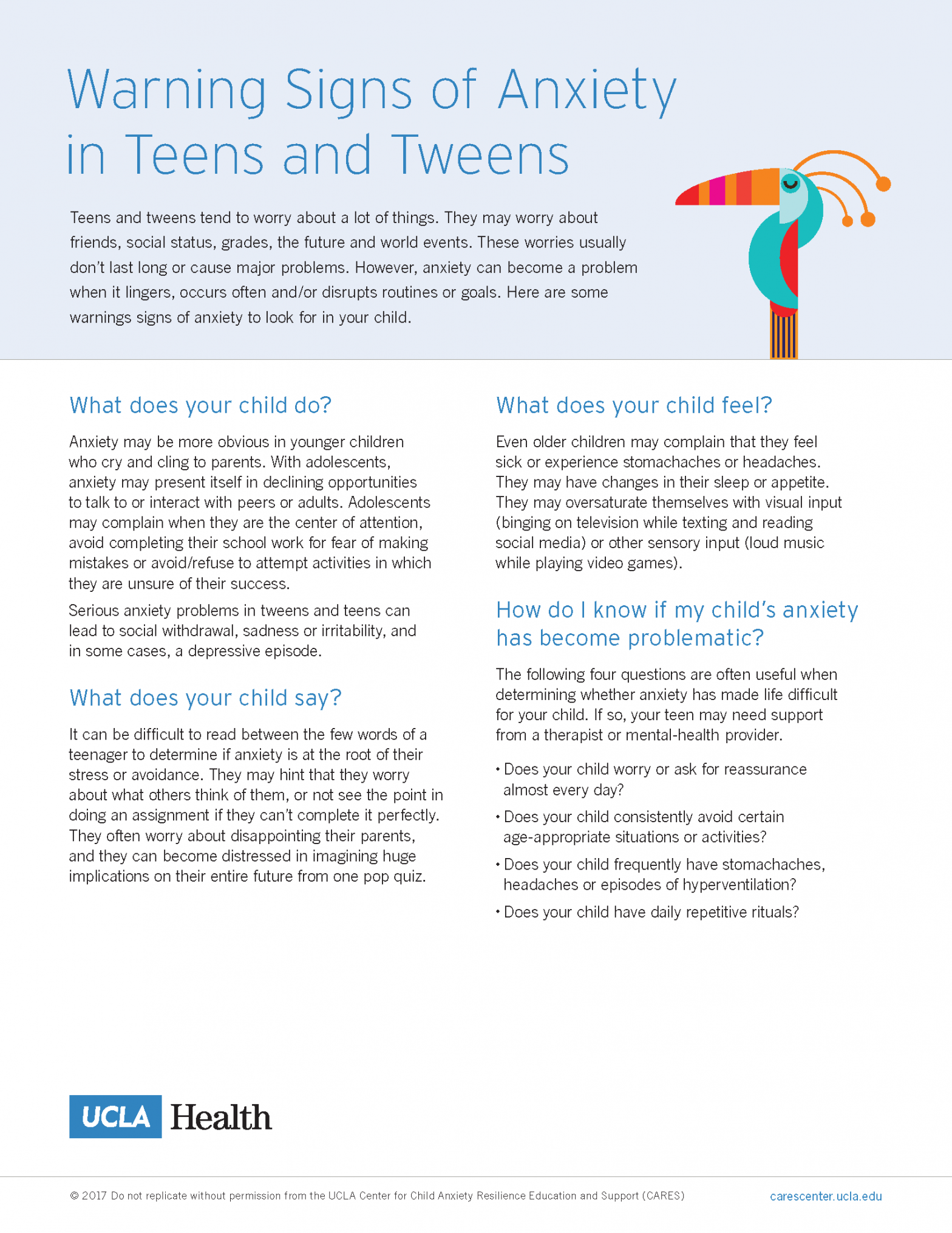 Warning Signs of Anxiety in Teens and Tweens – UCLA CARES Center