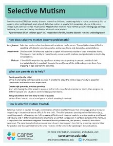 Selective Mutism (SM) Tips – UCLA CARES Center