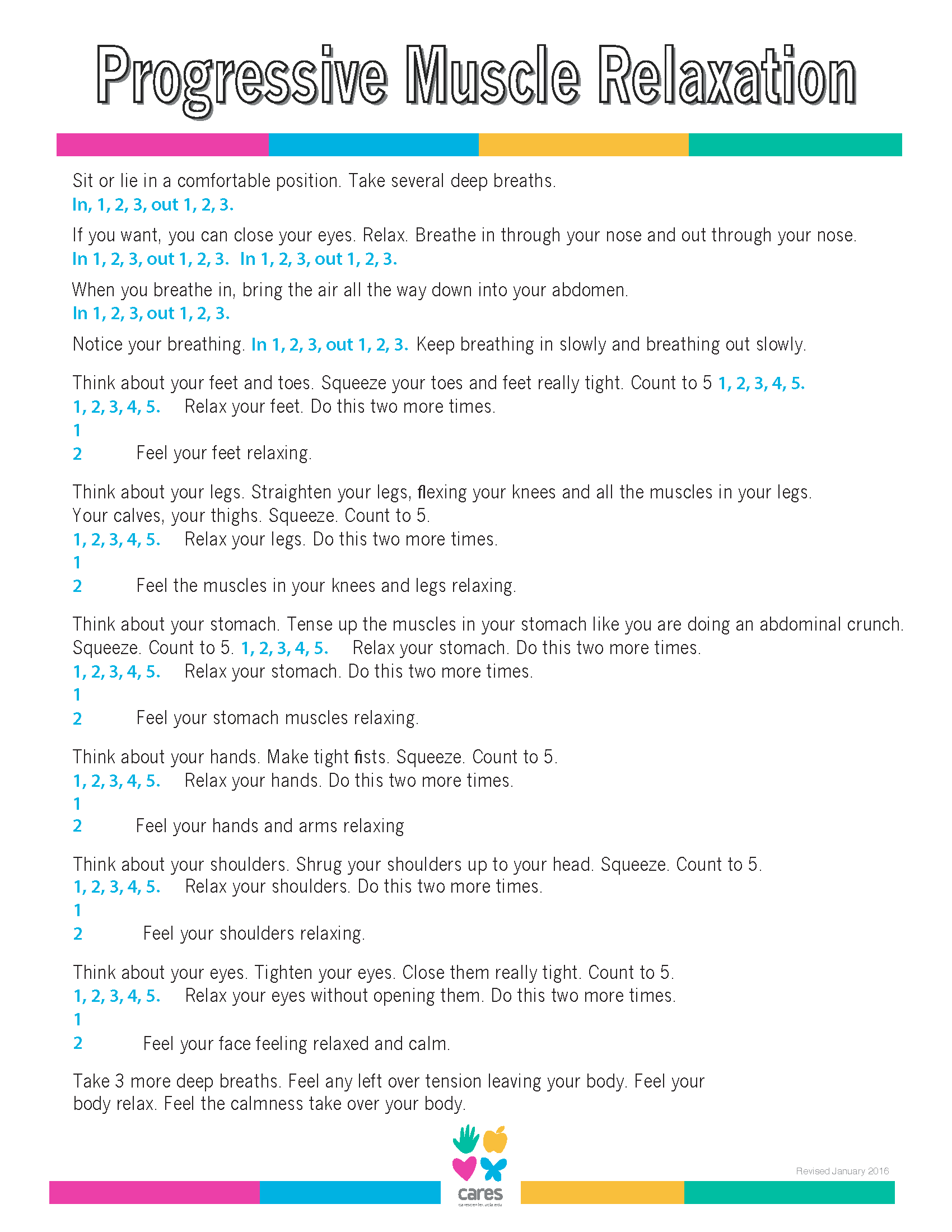 Progressive Muscle Relaxation – UCLA CARES Center