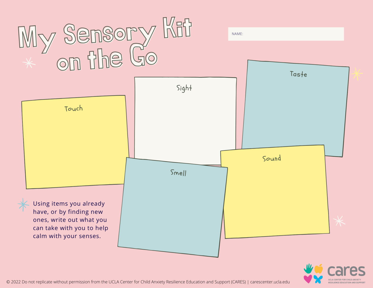 Sensory Kit on the Go – UCLA CARES Center